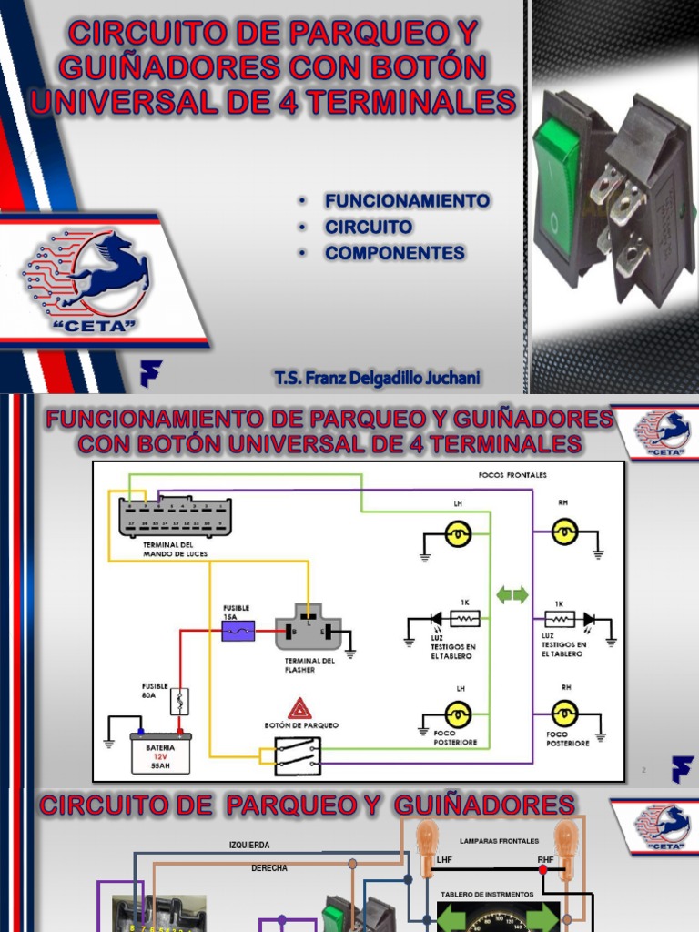 Circuito de Parqueo y Guiñadores Con Botón Universal1 | PDF ...
