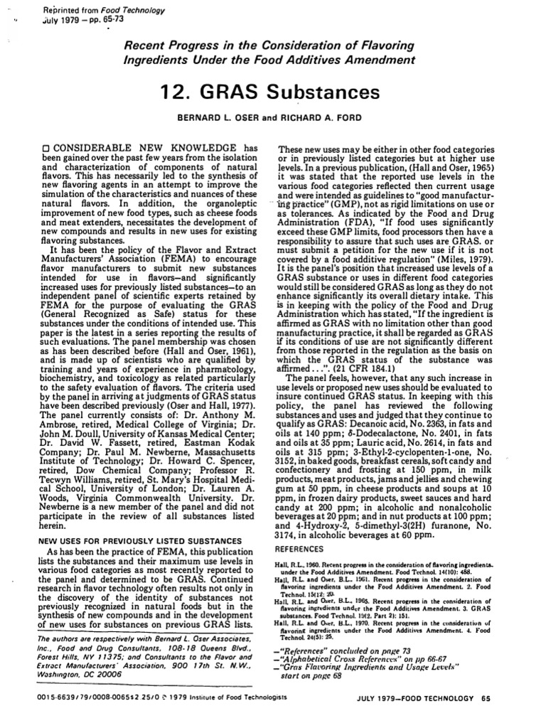 GRAS Substances (3597-3650) | Download Free PDF | Foods | Nutrition