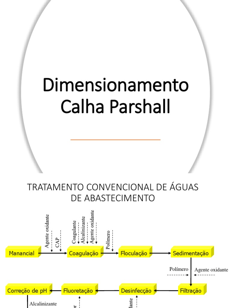 Dimensionamento de Calha Parshall | PDF | Química | Ciências Físicas