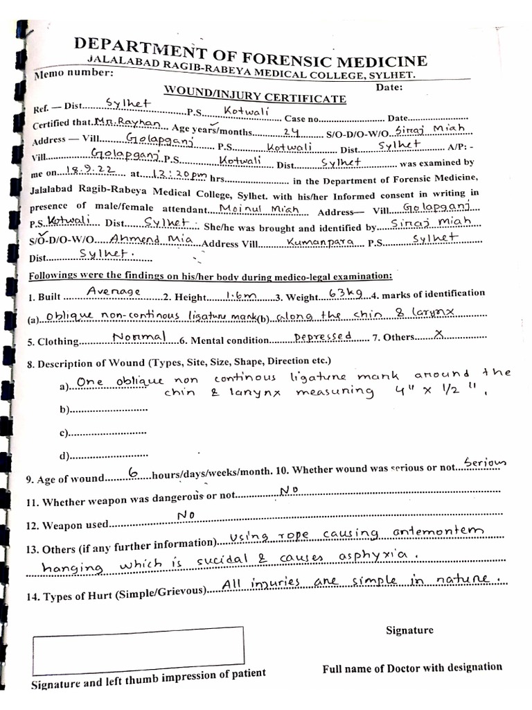 Injury & Wound Report | PDF