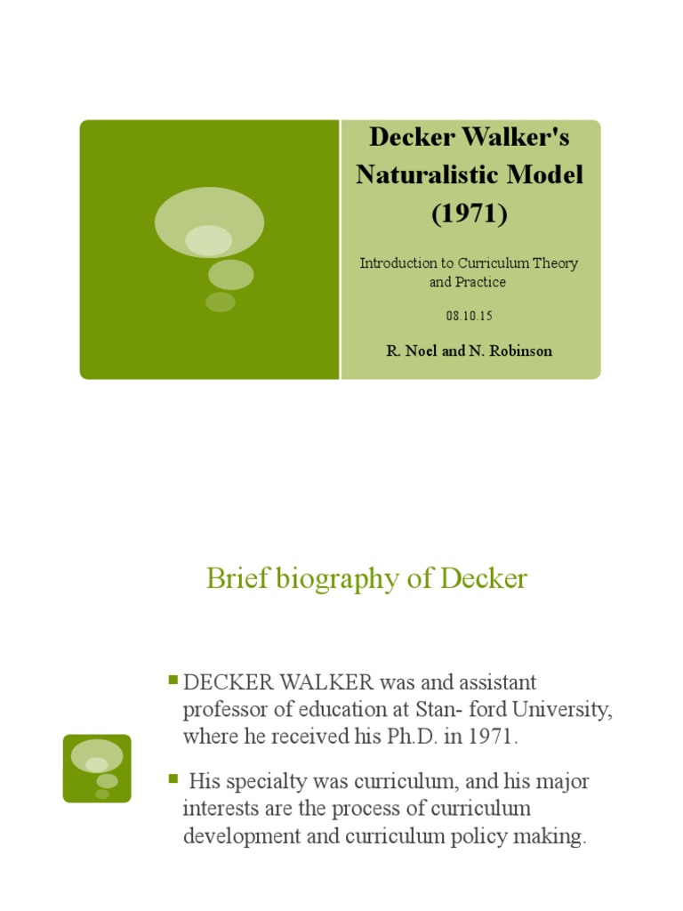 Vdocuments - MX Decker Walkers Curriculum Model 1971 | PDF | Curriculum ...