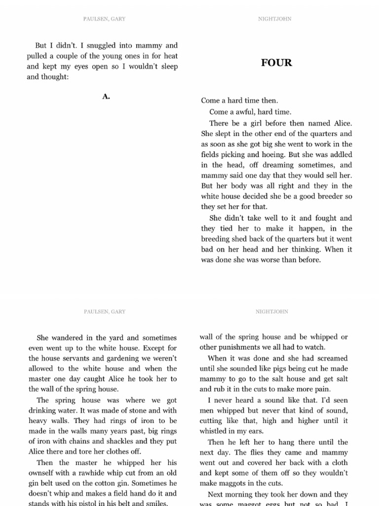 Nightjohn Chapter 4 | PDF