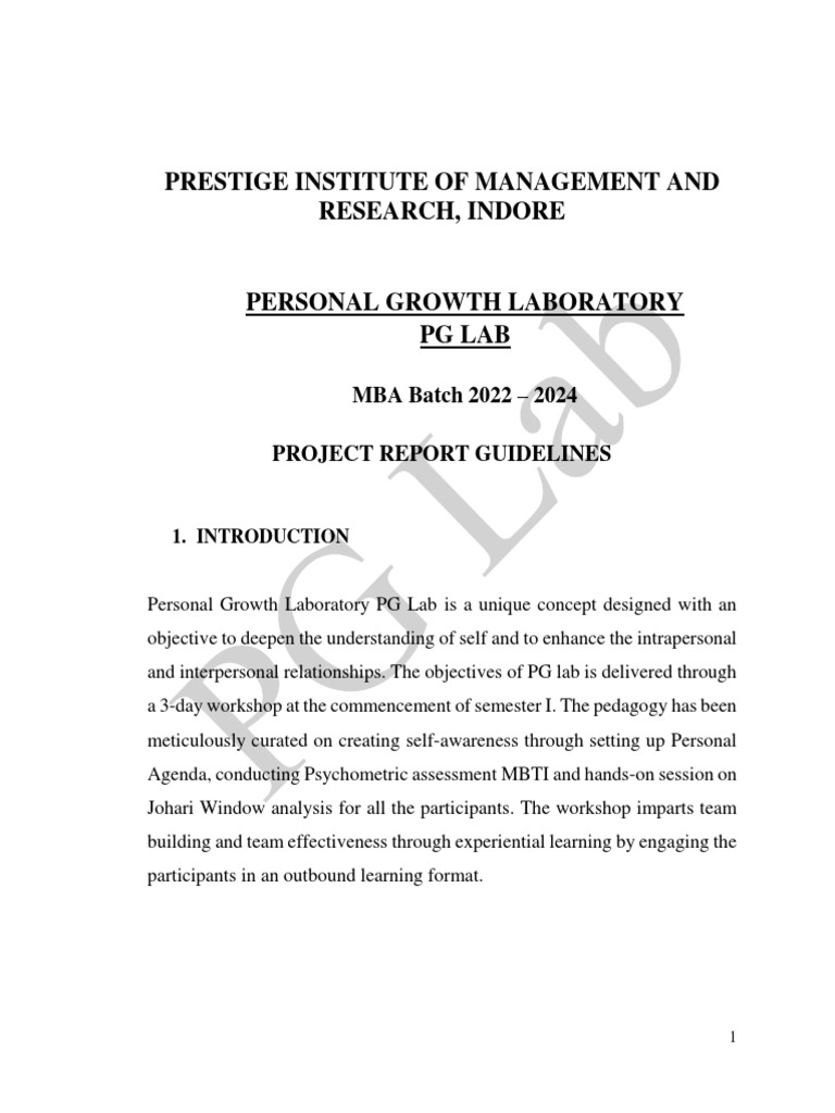 PG Lab Report Submission Guideline | PDF | Laboratories | Rubric (Academic)