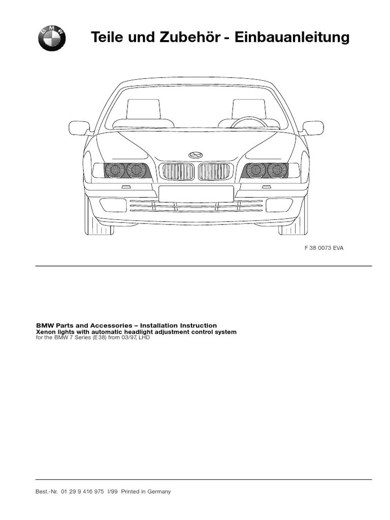 BMW 7 Series (E38) LHD - Since March 1997 | PDF