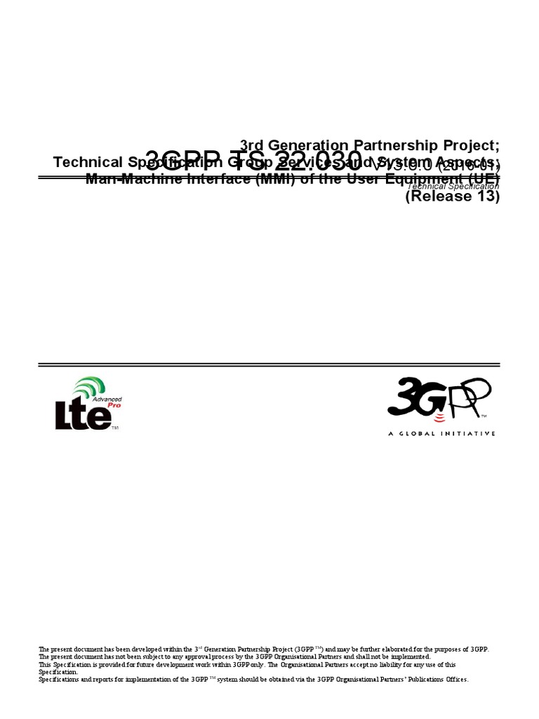 3GPP TS 22.030 - Man-Machine Interface (MMI) of The User Equipment (UE) | PDF | Mobile ...