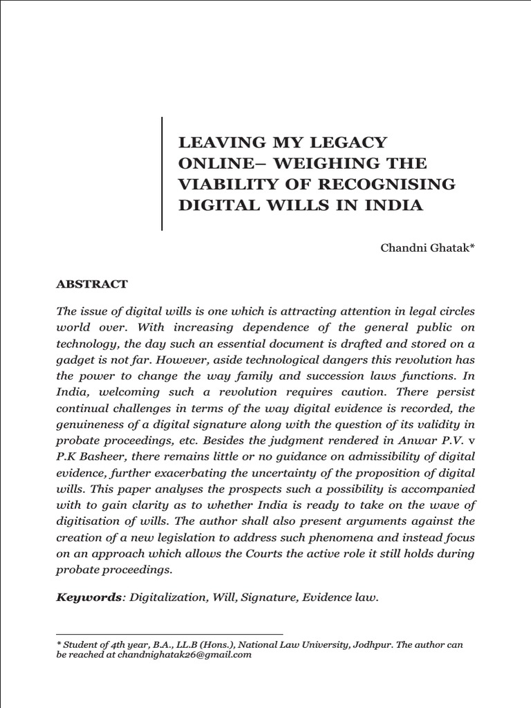 Digital Wills | PDF | Will And Testament | Signature