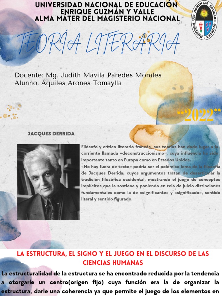 Jacques Derrida | PDF | Deconstruccion | Metafísica
