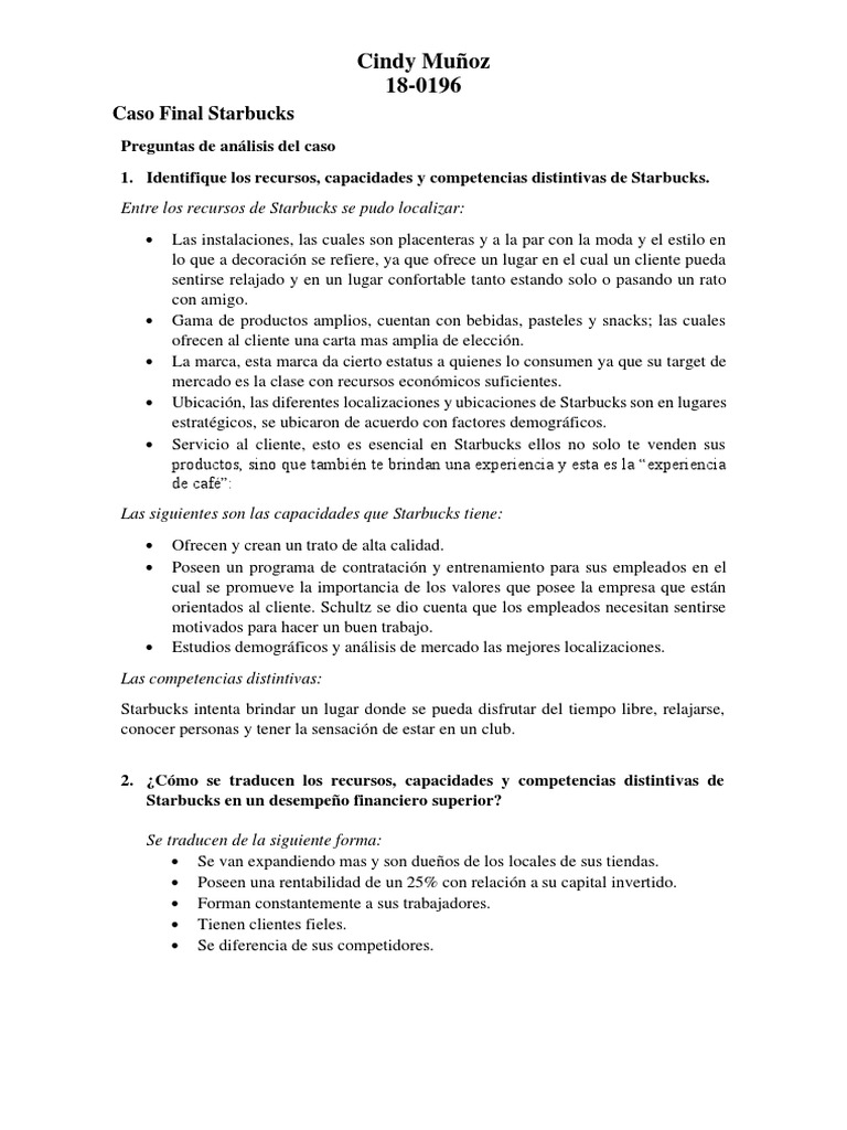 Caso Final Starbucks | PDF | Starbucks | Marca