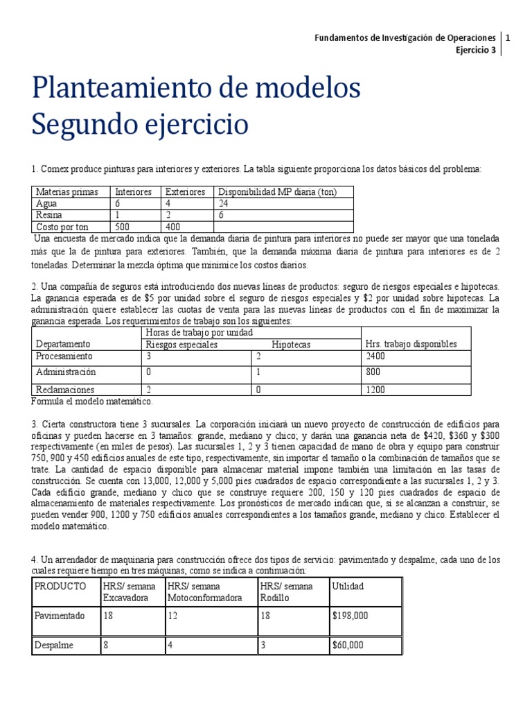 Planteo de Problemas Segundo Ejercicio | PDF | Presupuesto