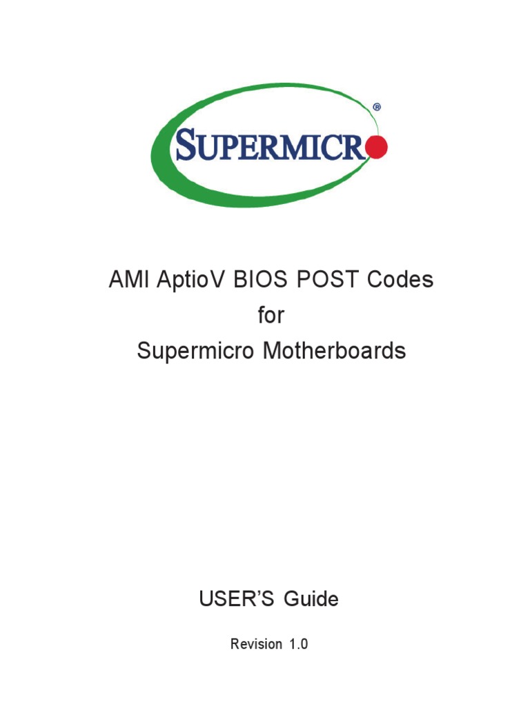 AMI AptioV BIOS POST Codes For SM Motherboards | Download Free PDF ...