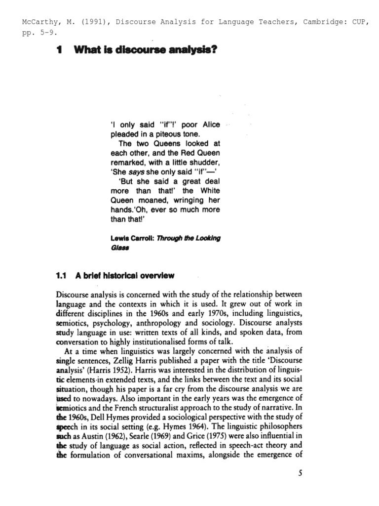 5-9 MCarthy 1991 Discourse Analysis For Language Teachers | PDF ...