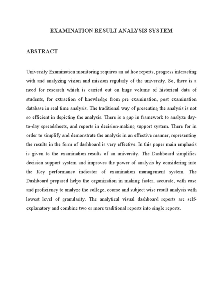 Examination Result Analysis System | PDF
