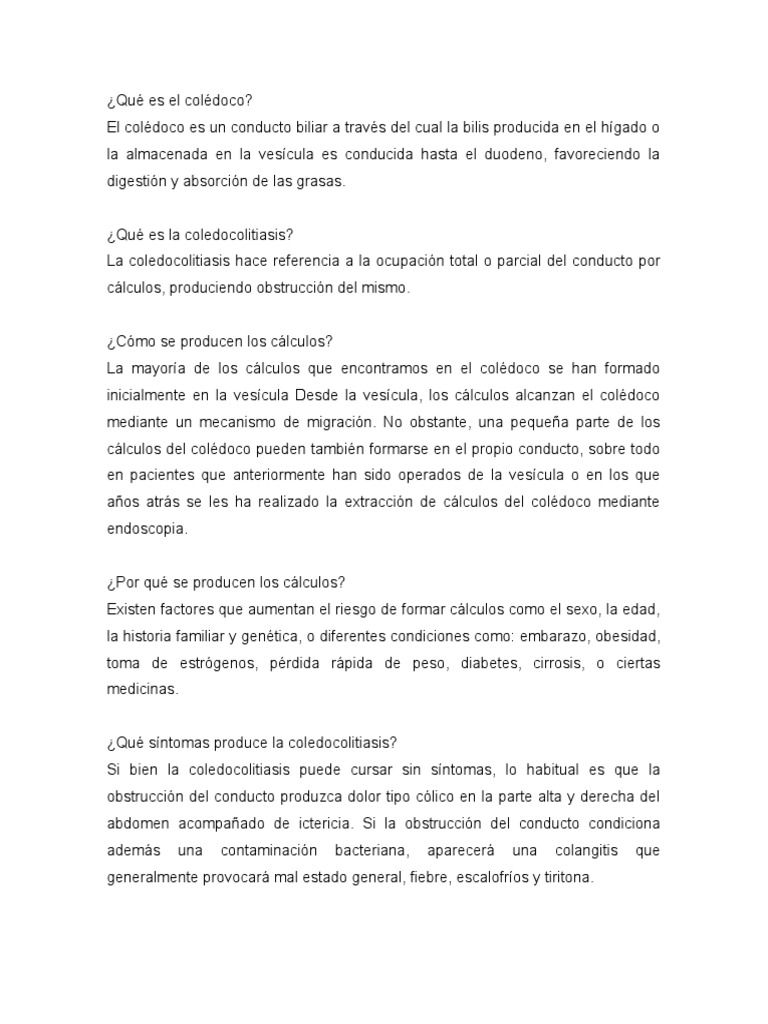 Qué Es El Colédoco | PDF