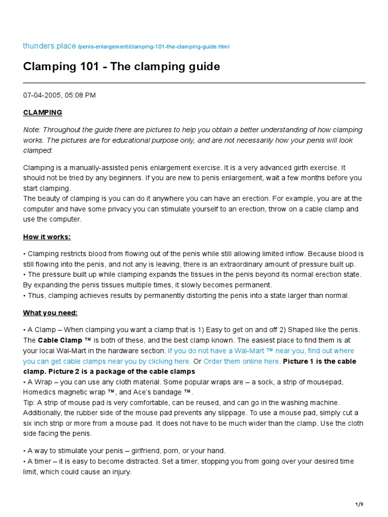 Thunders - Place-Clamping 101 - The Clamping Guide | PDF | Testicle ...