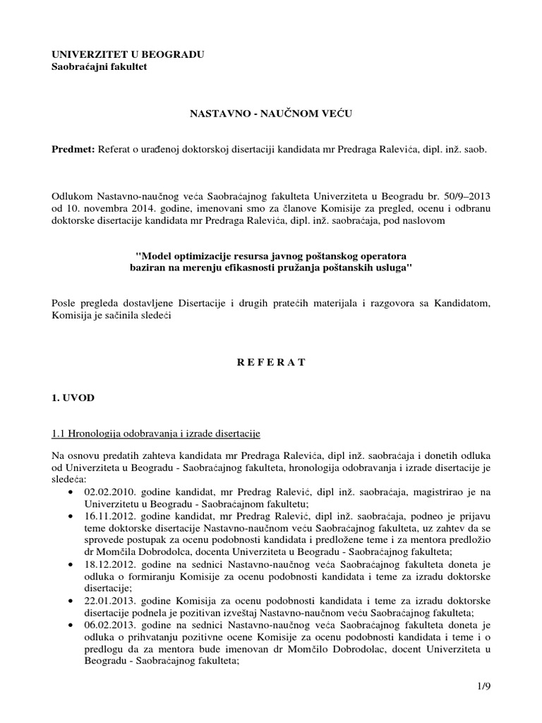 Predrag Ralevic Referat SF | PDF