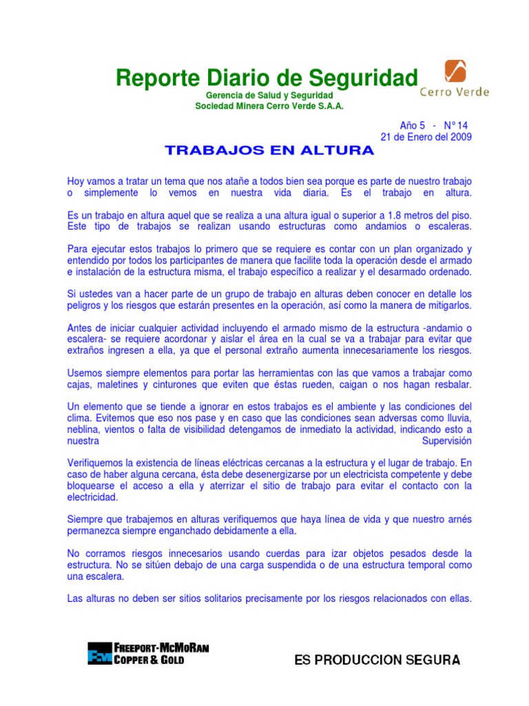 Trabajos en Altura: Conozca los Peligros y Mitigue los Riesgos | PDF