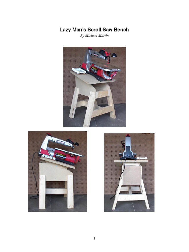 Woodworking Plans - Lazy Man Scroll Saw Bench | PDF