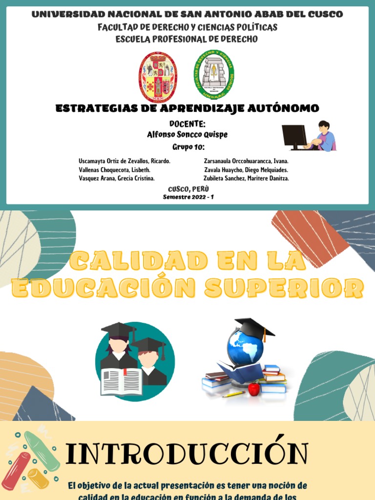 Calidad En La Educación Superior Pdf Universidad Educación Más Alta