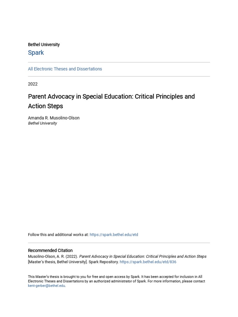 Parent Advocacy in Special Education | PDF | Mindfulness ...