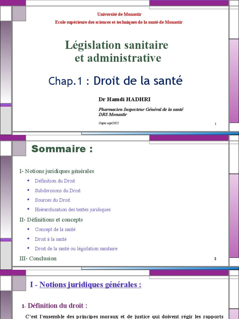 Droit de la santé et législation sanitaire | PDF | Loi | Constitution