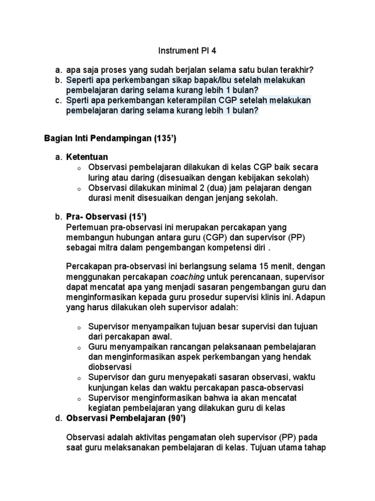 Instrumen PI 4 | PDF | Pengembangan Diri