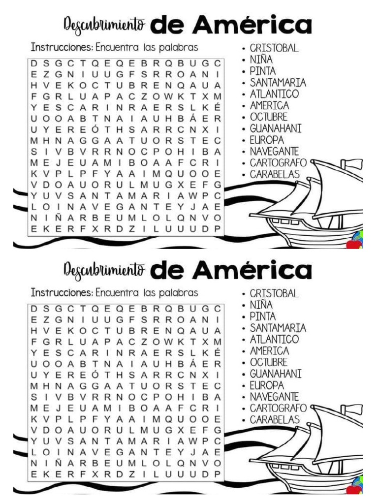 Sopa de Letras Descubrimiento de América | PDF