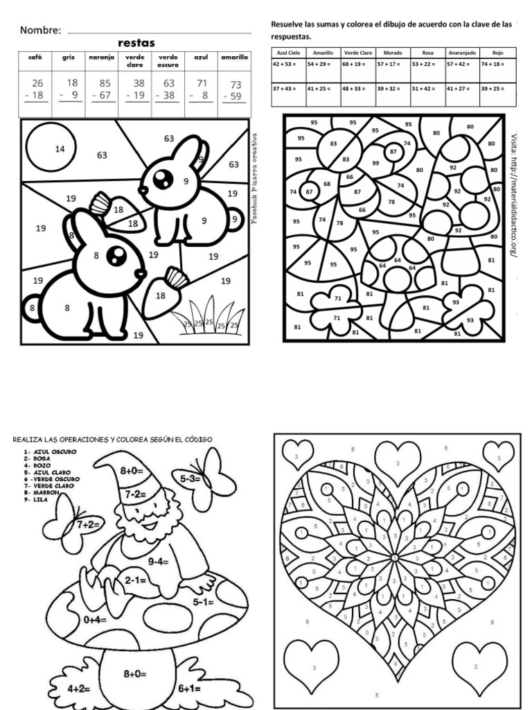Colorear Con Operaciones | PDF