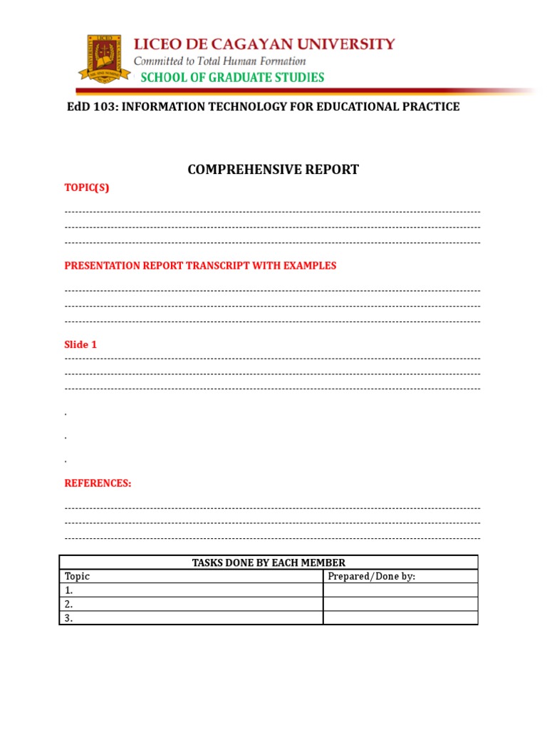 EdD103 ComprehensiveTemplate | PDF