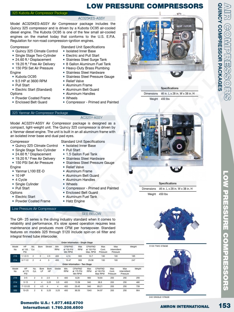Low Pressure Air Compressor Packages and Specifications | PDF ...