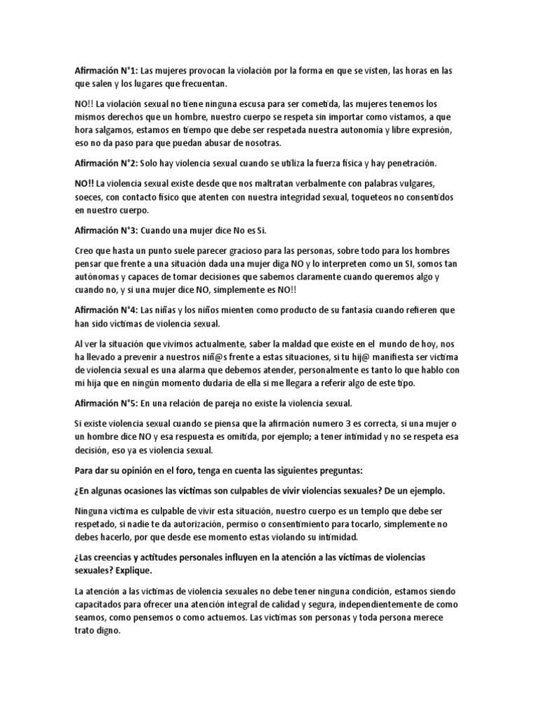 Foros Actividad 3 | PDF | Violación | Violencia