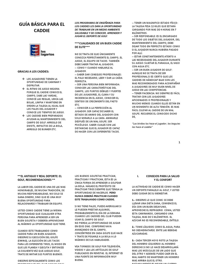 Guia Basica para El Caddie | PDF