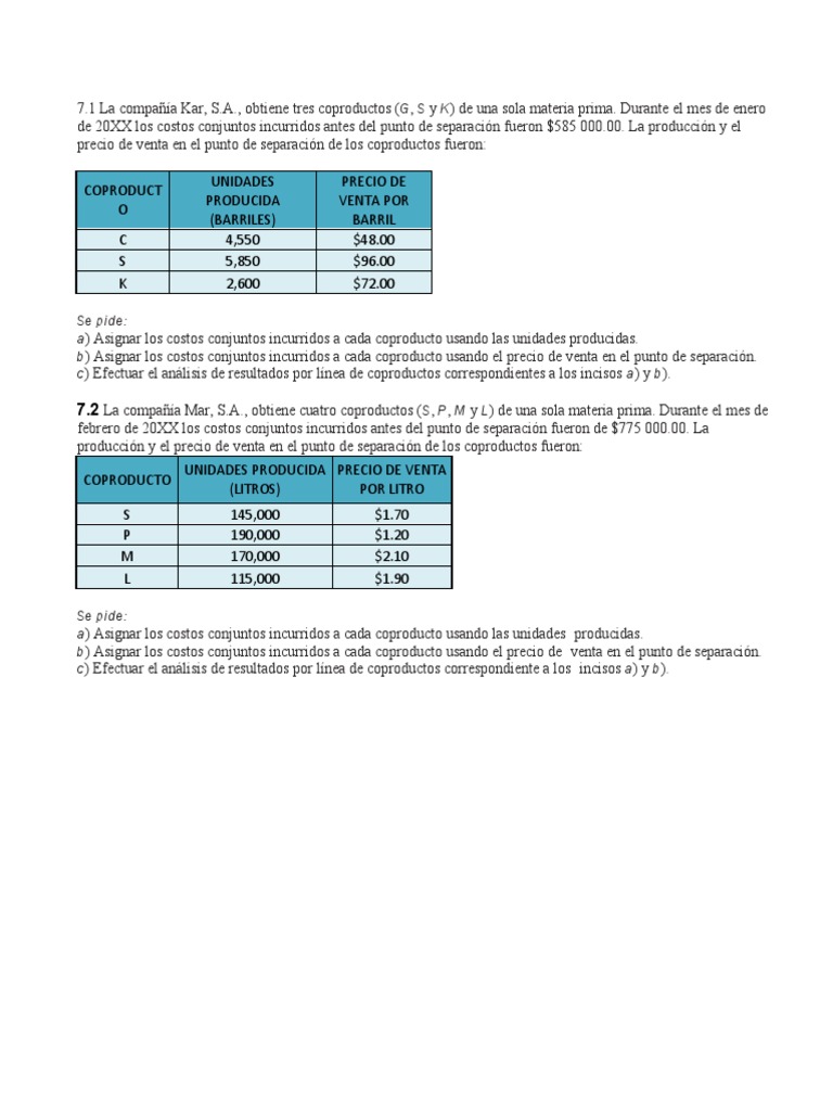 Costos 7.1 7.2 | PDF