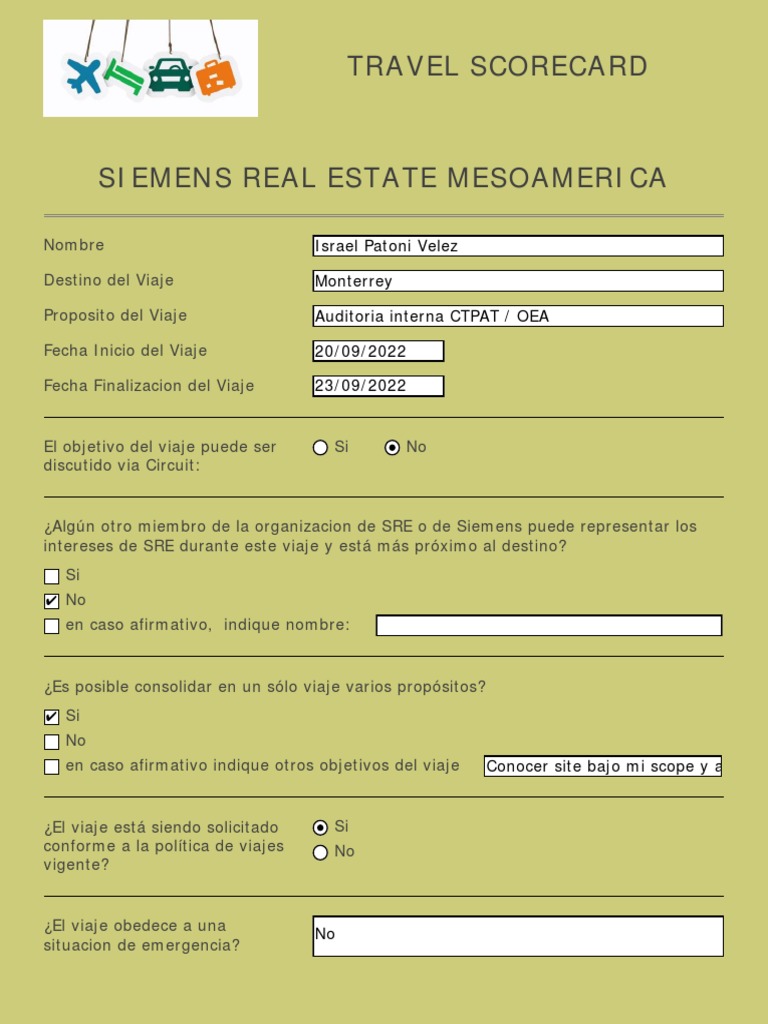 Travel Scorecard NN Guatemala - Sre - M. Garcia 17.09.2021 PDF | PDF