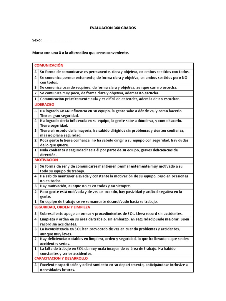 Evaluacion 360 Grados | PDF Evaluacion 360 Grados | PDF