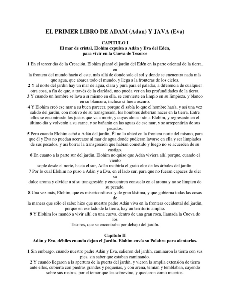Primer y Segundo Libro de Adam | PDF | Adán y Eva | Adán