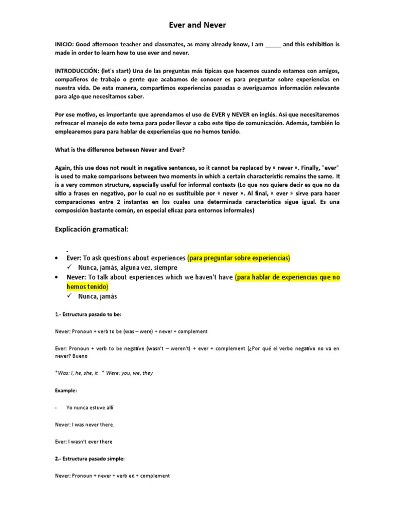 Ever and Never | PDF