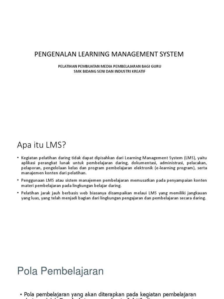 Pelatihan LMS untuk Guru SMK Kreatif | PDF | Karier & Perkembangan ...