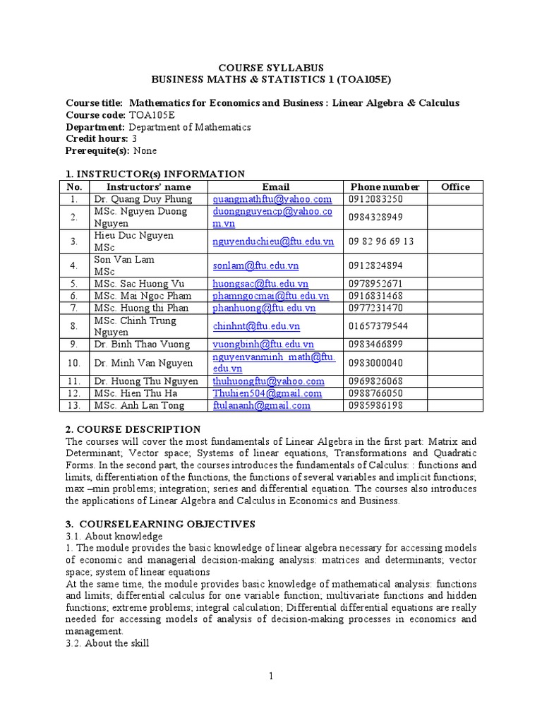 5 - Business Maths - Statistics 1 - Toa105e | PDF | Eigenvalues And Eigenvectors | Matrix ...