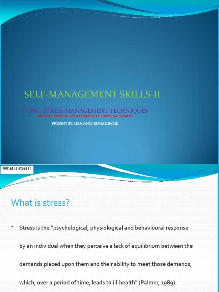 Stress Management Techniques Overview | PDF | Stress (Biology ...