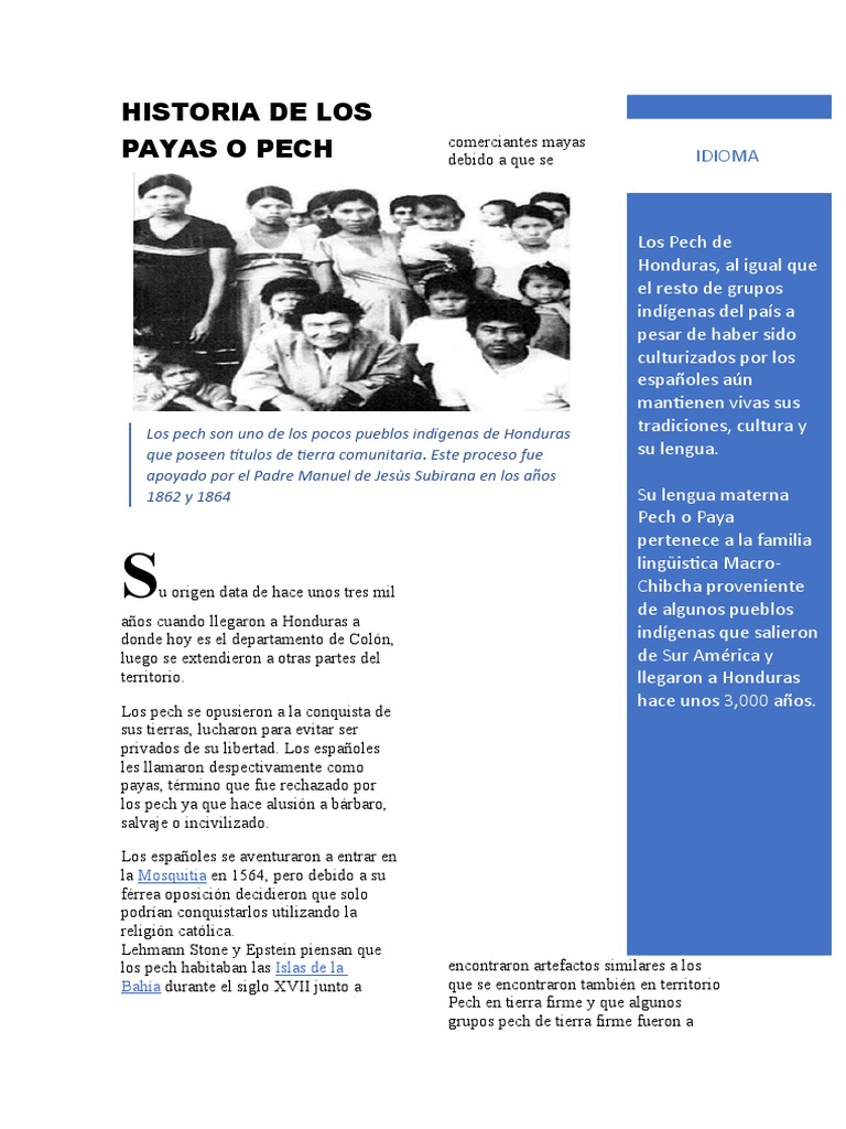 Historia de Los Payas o Pech 1 | Descargar gratis PDF | Grupos étnicos ...