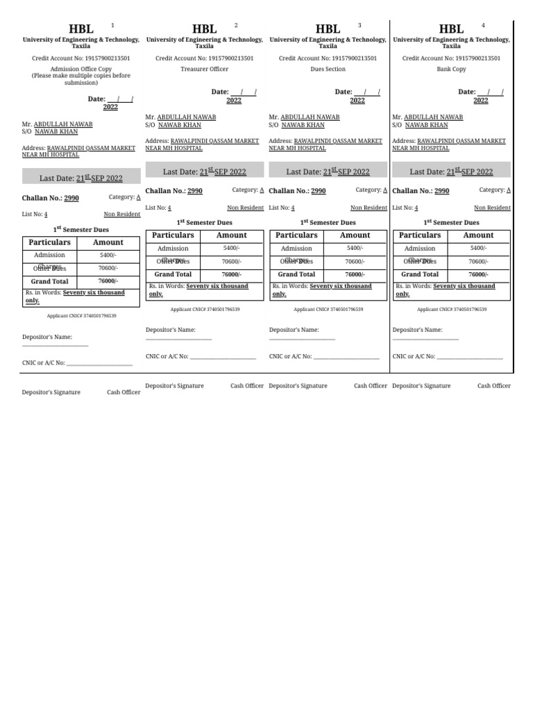 Bank Challan | Download Free PDF | Service Industries