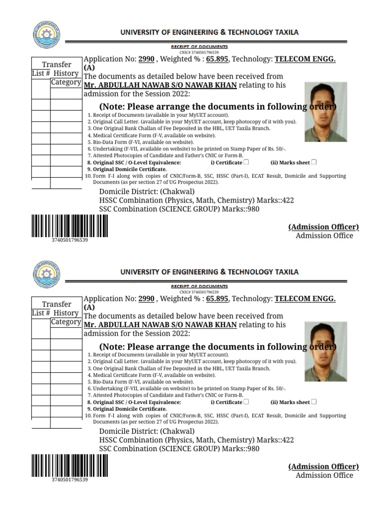 Document Recipt | PDF | Written Communication