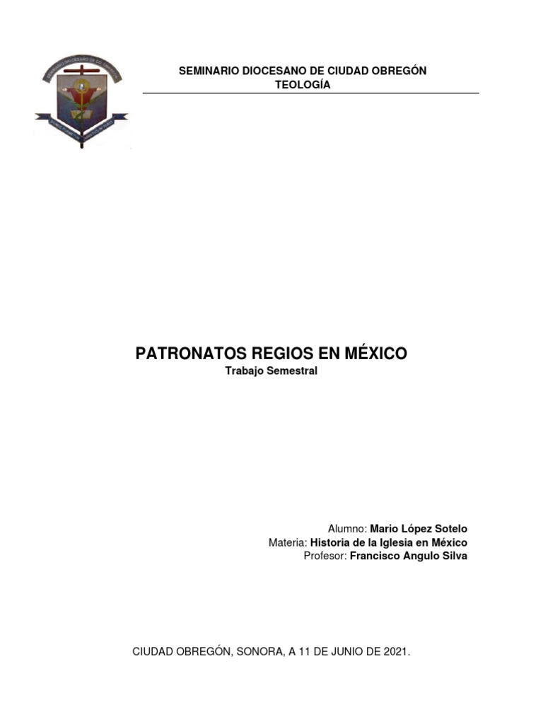 Patronatos Regios en Mexico | PDF | Iglesia Católica
