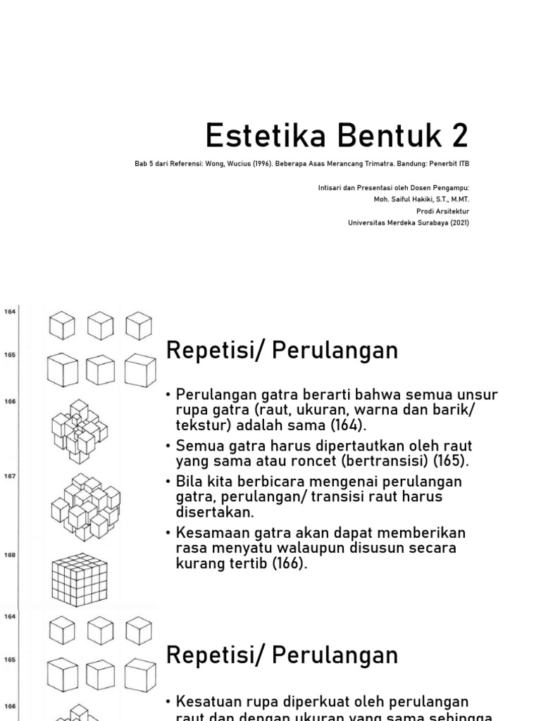 2021 06 30 Materi Pertemuan Ke 12 Estetika Bentuk 2 2020 - 2021 | PDF