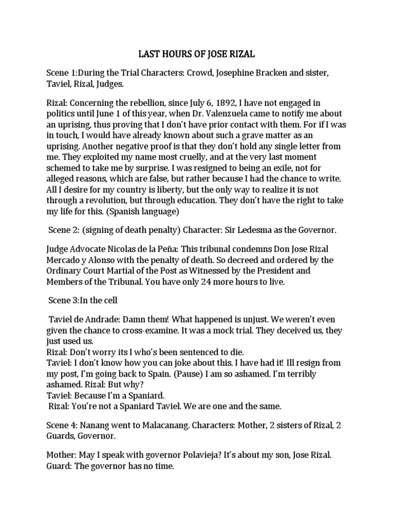 Last Hours of Rizal | PDF