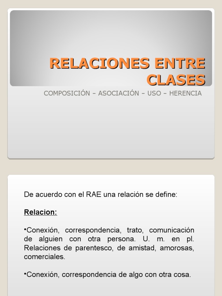 Relaciones Entre Clase | PDF | Herencia (Programación Orientada a ...