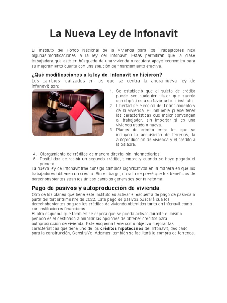 Ley de Infonavit | PDF | Salario mínimo | Crédito