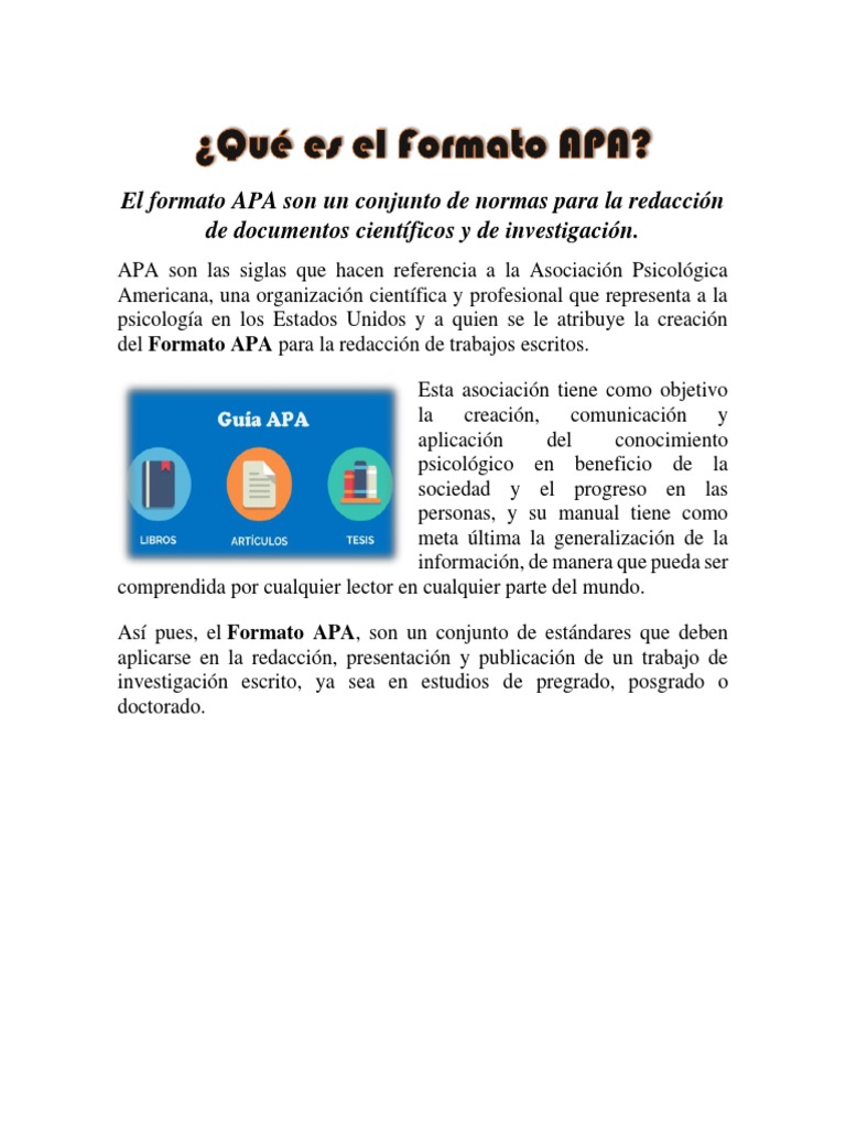 Qué Es El Formato APA | Descargar gratis PDF | Estilo apa | Información