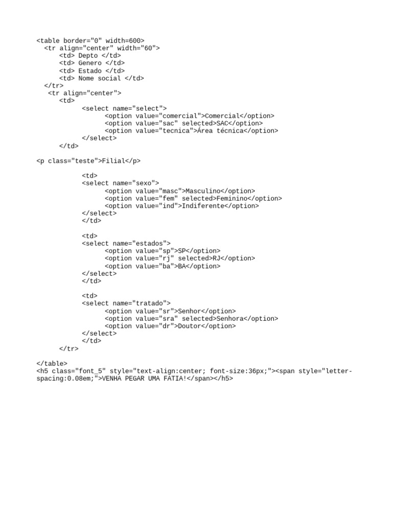Tabela Html Pdf 9093
