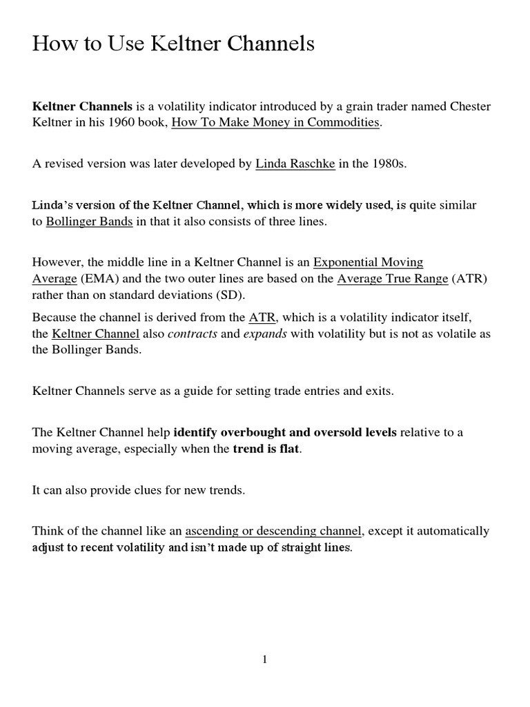G5-T2 How To Use Keltner Channels | PDF | Financial Economics | Market ...